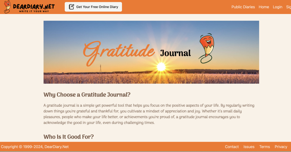 Gratitude Journals | DearDiary.Net
